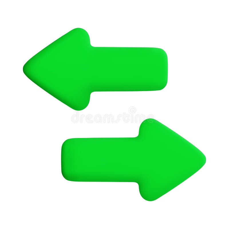 Vector Cartoon 3d Horizontal Oncoming Arrows. Cute Realistic Render of ...