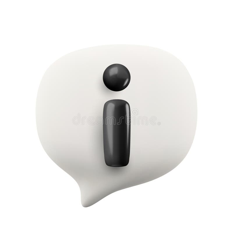 Vector Cartoon 3d Information Message Icon. Cute Realistic Render of ...