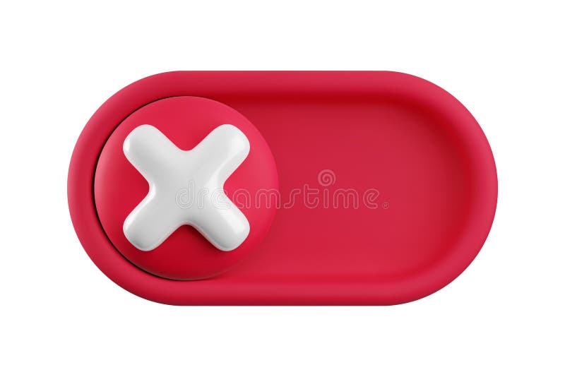 Vector Cartoon 3d Turn Off Switch Button. Minimal Realistic 3d Red ...
