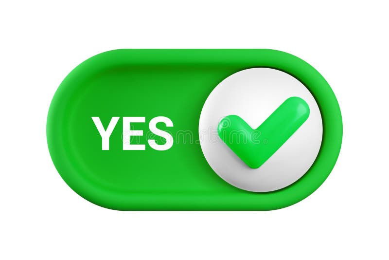 Vector Cartoon 3d Turn on Switch Button. Cute Realistic 3d Green Toggle ...