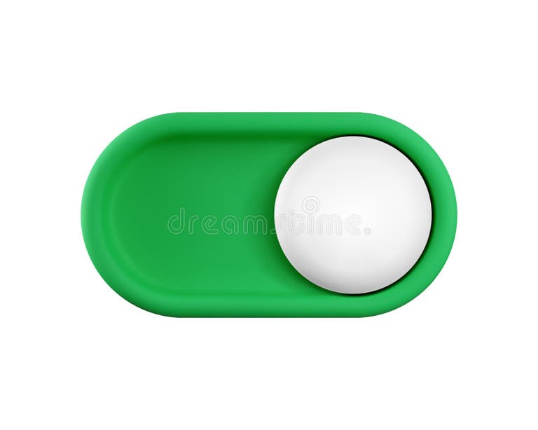 Vector Cartoon 3d Turn on Switch Button. Cute Realistic 3d Green Toggle ...