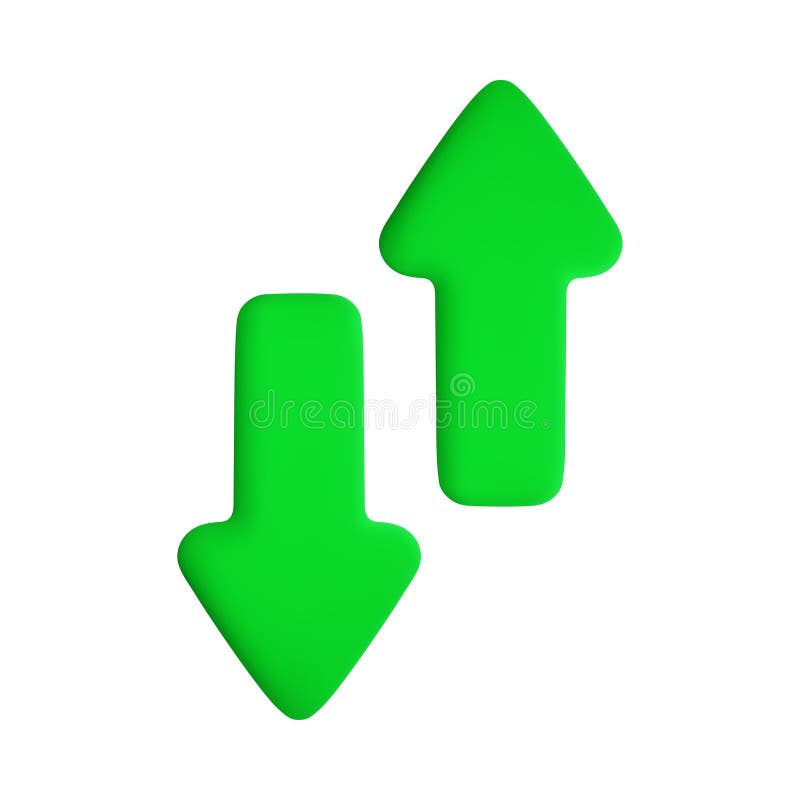 Vector Cartoon 3d Vertical Oncoming Arrows. Cute Realistic Render of ...