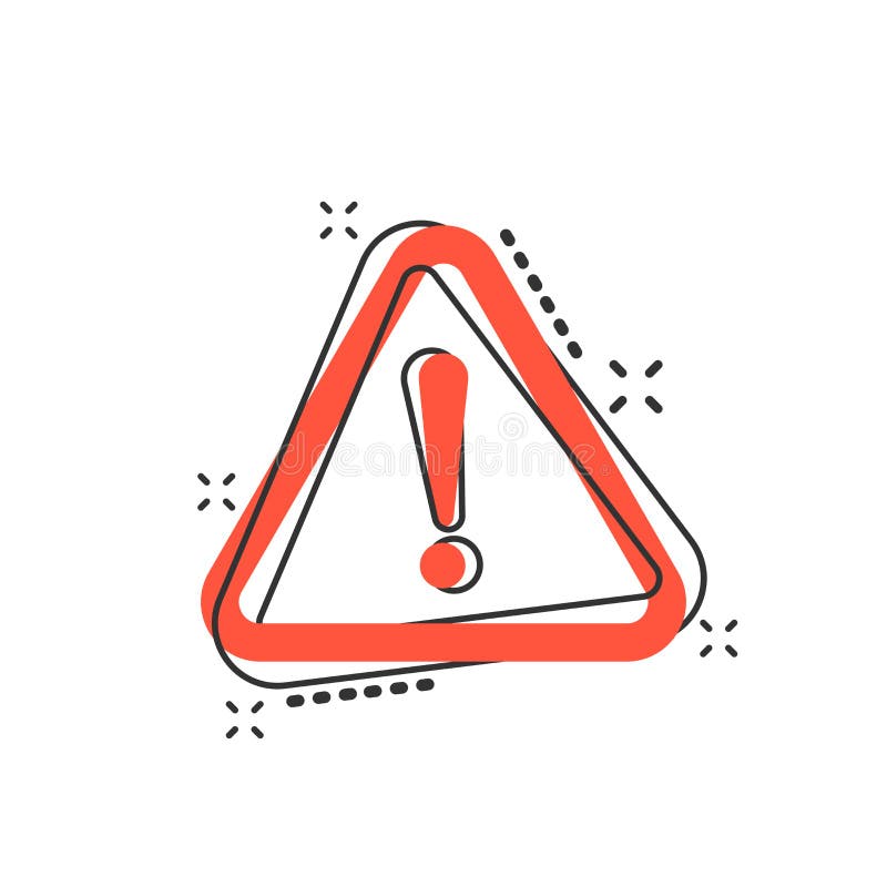 Vector Cartoon Danger Icon in Comic Style. Attention Caution Sign ...