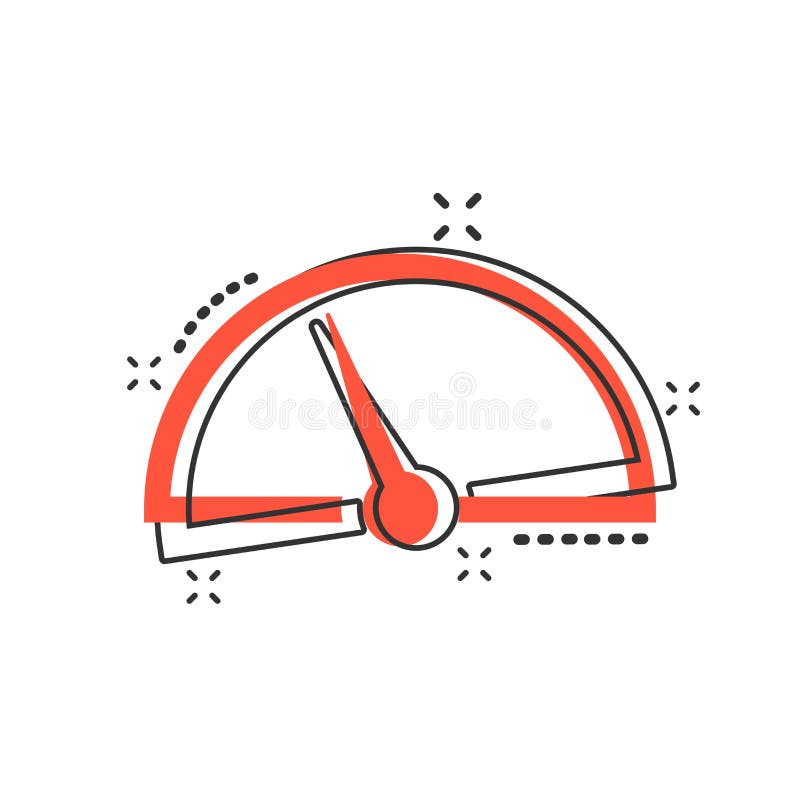 Vector Cartoon Dashboard Icon in Comic Style. Level Meter Sign I Stock ...