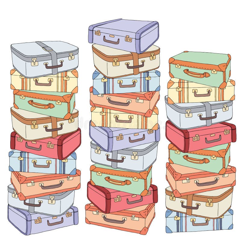 Stack Old Luggage Stock Illustrations – 294 Stack Old Luggage Stock ...