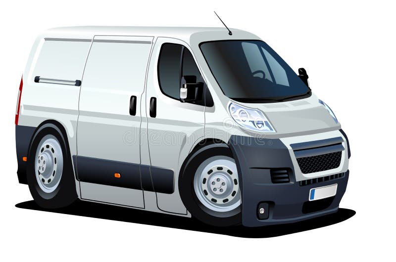 Vector Cartoon Delivery / Cargo Van Stock Vector - Illustration of ...
