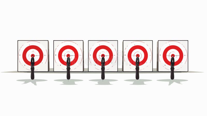 Shooting Range Target Design Vector Cartoon Stock Vector - Illustration ...
