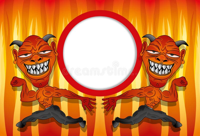 Vector. Cartoon devils. stock vector. Illustration of banner - 39717635