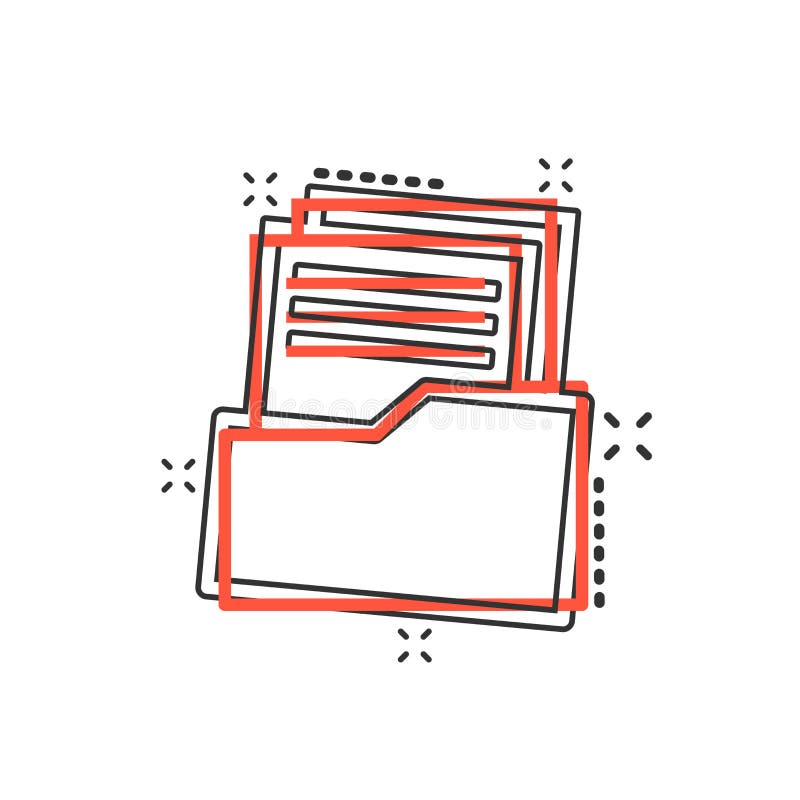 Vector Cartoon Document Icon in Comic Style. Archive Data File S Stock ...