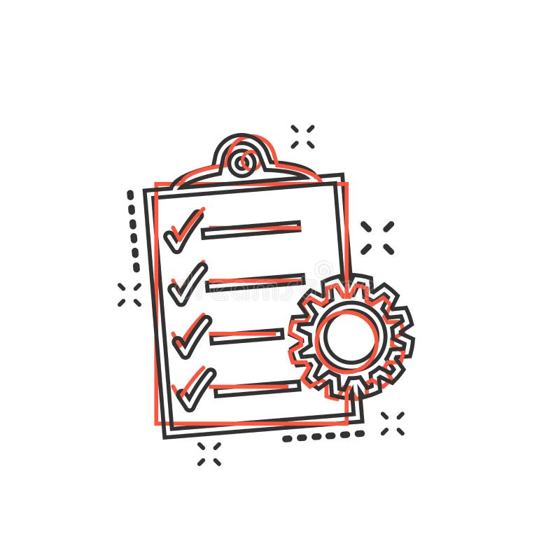 Vector Cartoon Document Icon in Comic Style. Project Management Stock ...