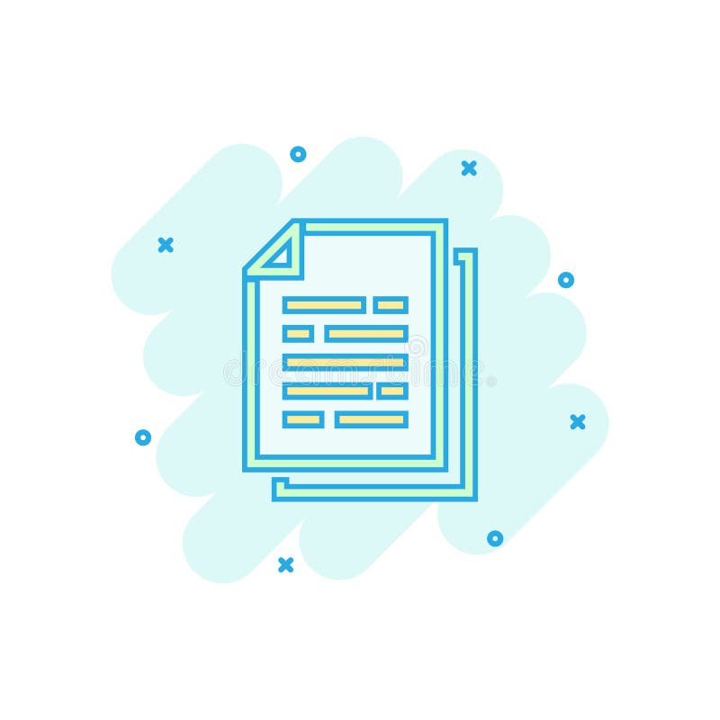 Vector Cartoon Document Paper Icon in Comic Style. Terms Sheet C Stock ...