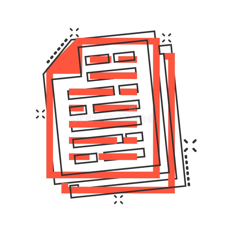 Vector Cartoon Document Paper Icon in Comic Style. Terms Sheet Concept ...