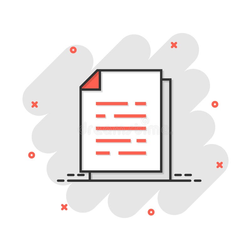 Vector Cartoon Document Paper Icon in Comic Style. Terms Sheet Concept ...