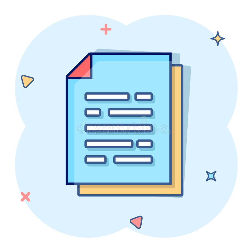 Vector Cartoon Document Paper Icon in Comic Style. Terms Sheet Concept ...