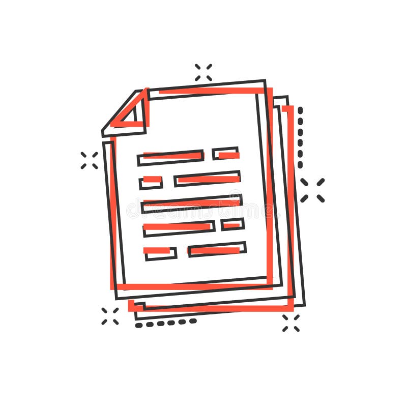 Vector Cartoon Document Paper Icon in Comic Style. Terms Sheet C Stock ...