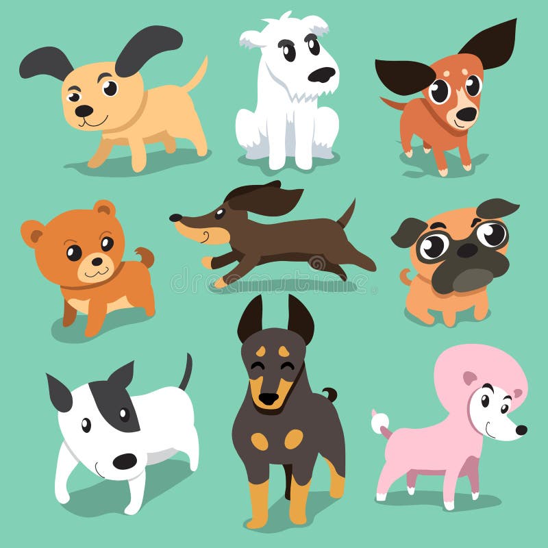 Vector cartoon dogs stock vector. Illustration of domesticated - 63591685