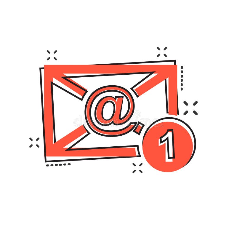 Vector Cartoon Email Envelope Message Icon in Comic Style. Mail Stock ...