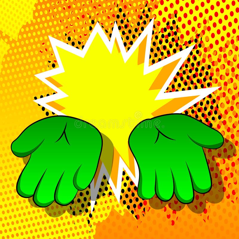 Vector Cartoon Empty Hands on Comic Book Background. Stock Vector ...
