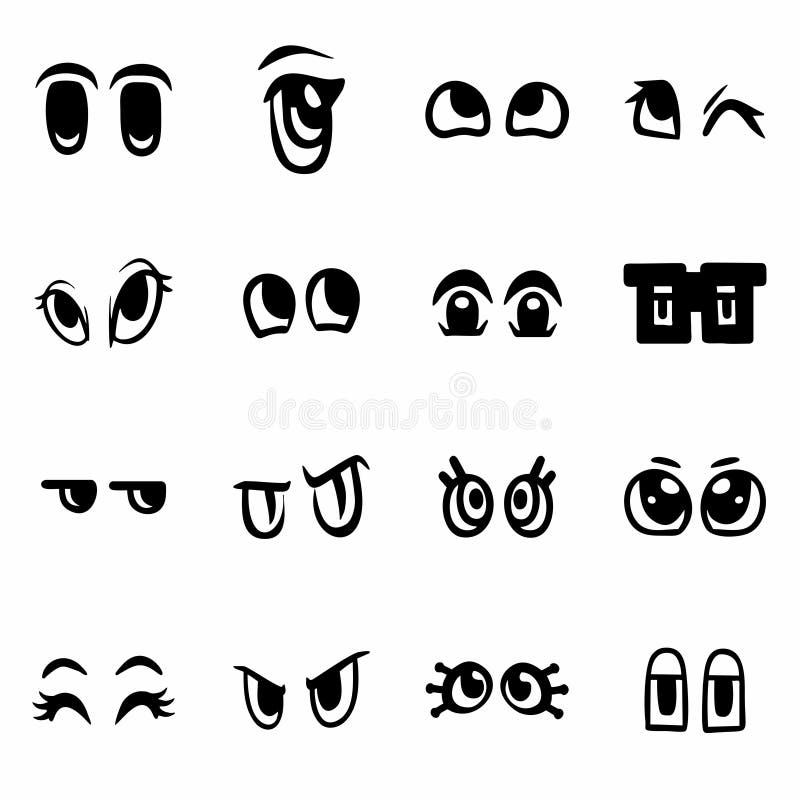 Vector Cartoon Eyes Icon Set Stock Vector - Illustration of background ...
