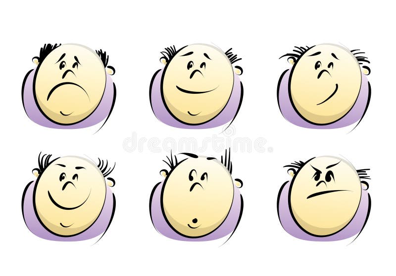 Vector cartoon face stock vector. Illustration of color - 11037955