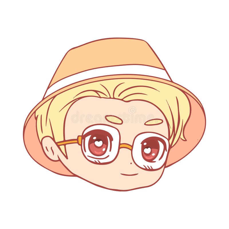 Vector Cartoon Face Chibi Boy Character Isolated Illustration Stock ...