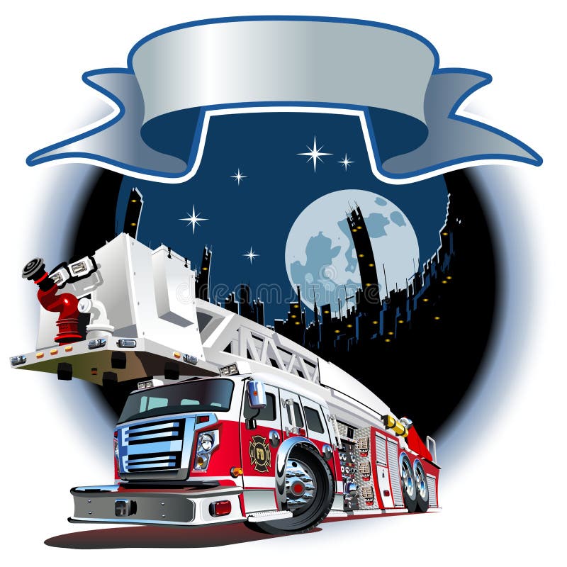 Cartoon Fire Truck stock vector. Illustration of computer - 18132871
