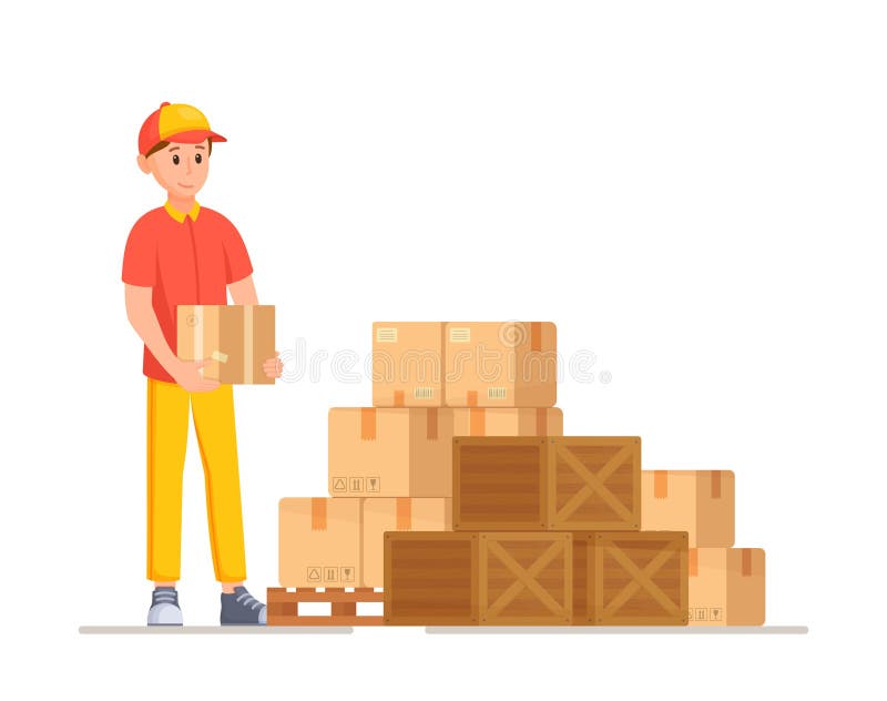 Vector Cartoon Flat Illustration Delivery Stock. Checking Stock ... Vector Cartoon Flat Illustration Delivery Stock. Checking Stock ...