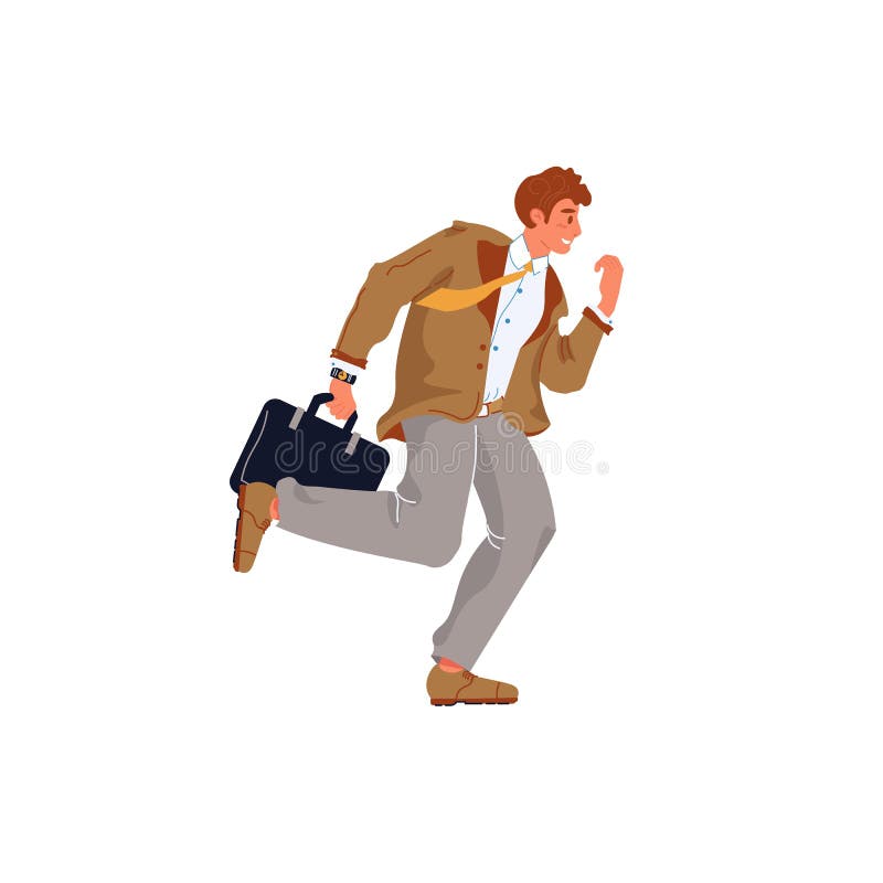 Flat Cartoon Running Office Character,workflow and Time Management ...