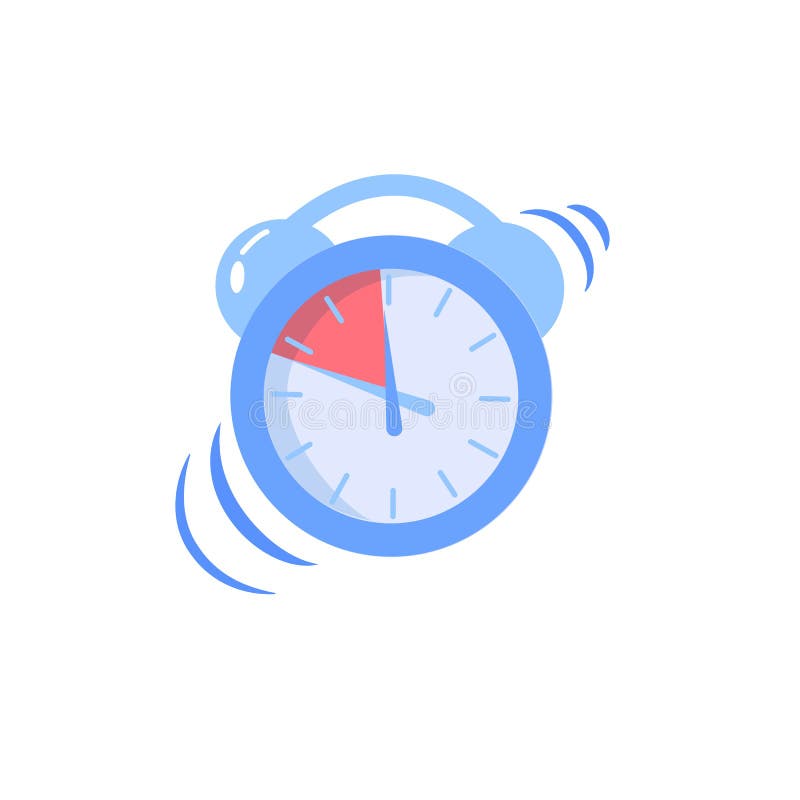 Flat Cartoon Ringing Alarm Clock,work Stress Deadline Metaphor Vector ...