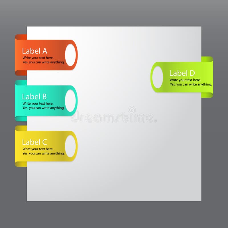 Vector Cartoon Flat Set of Glossy Plastic Tags. Stock Vector ...