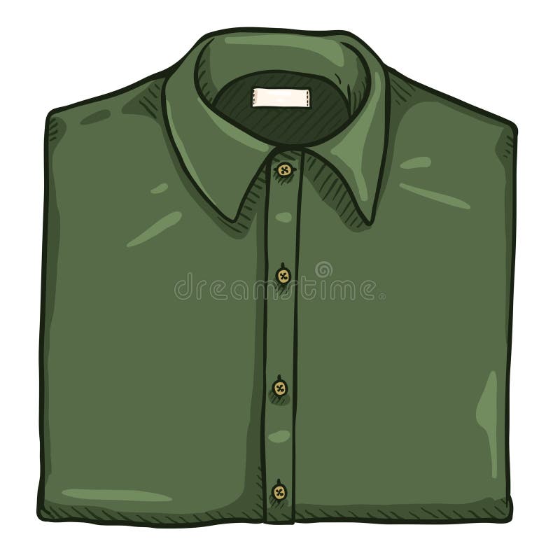 Vector Cartoon Folded Classic Men Shirt Stock Vector - Illustration of ...