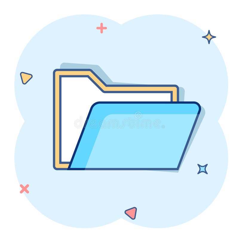 Cartoon 3d folder icon stock illustration. Illustration of page - 351639539