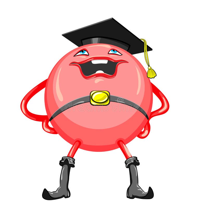 Vector Cartoon Funny Round Red-colored Monster Stock Vector ...