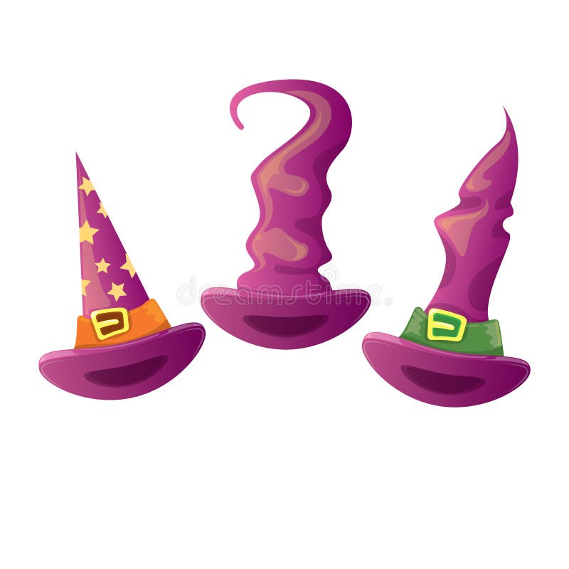 Vector Cartoon Glossy Pink Witch Hat Stock Vector - Illustration of ...