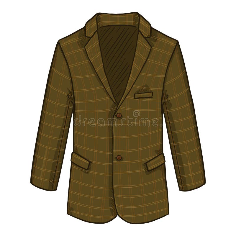 Vector Cartoon Green Checkered Men Jacket Stock Vector - Illustration ...