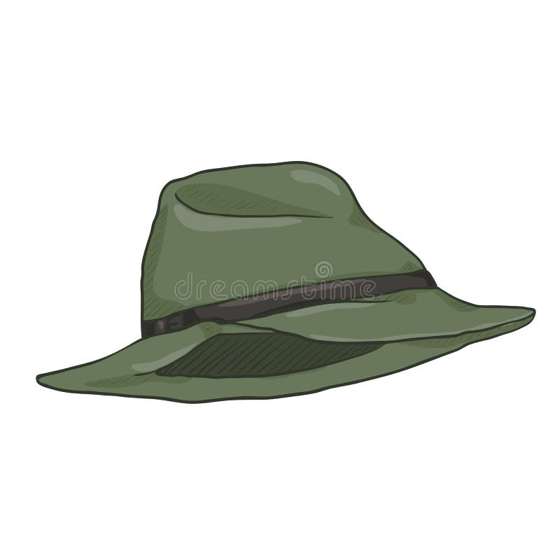 Vector Cartoon Green Trilby Hat Stock Vector - Illustration of ...