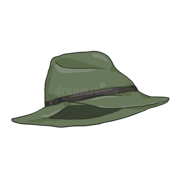 Vector Cartoon Green Trilby Hat Stock Vector - Illustration of ...