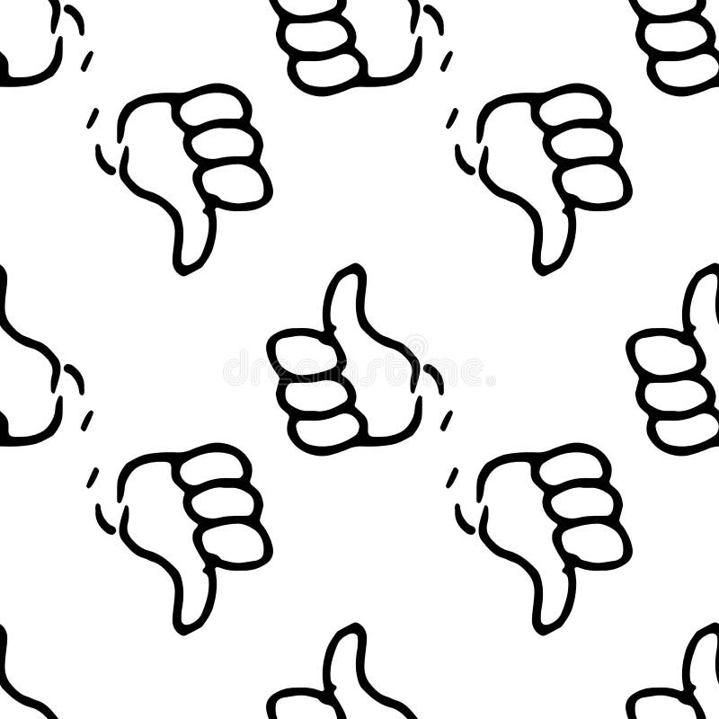Vector Pattern of a Cartoon Hand with a Raised Finger.Seamless Pattern ...
