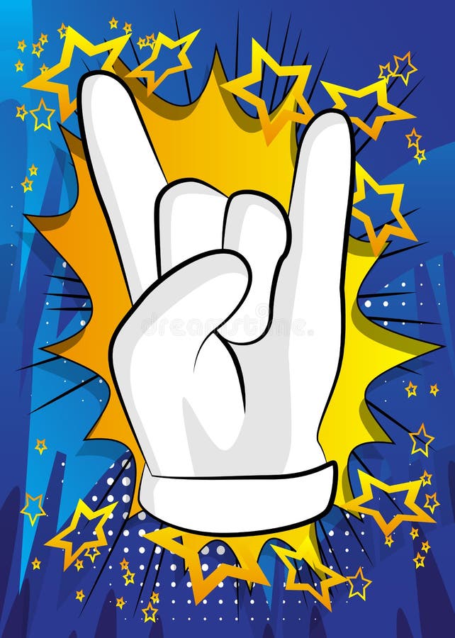 Vector Cartoon Hand in Rocker Pose. Stock Vector - Illustration of cool ...