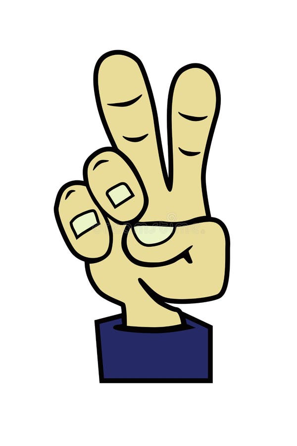 Vector Cartoon Hand Victory Sign. Peace Hand Symbol. Stock Vector ...