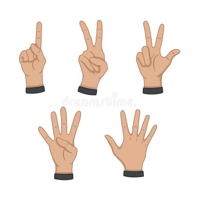 Set of Hands Showing Numbers. Stock Vector - Illustration of hand ...