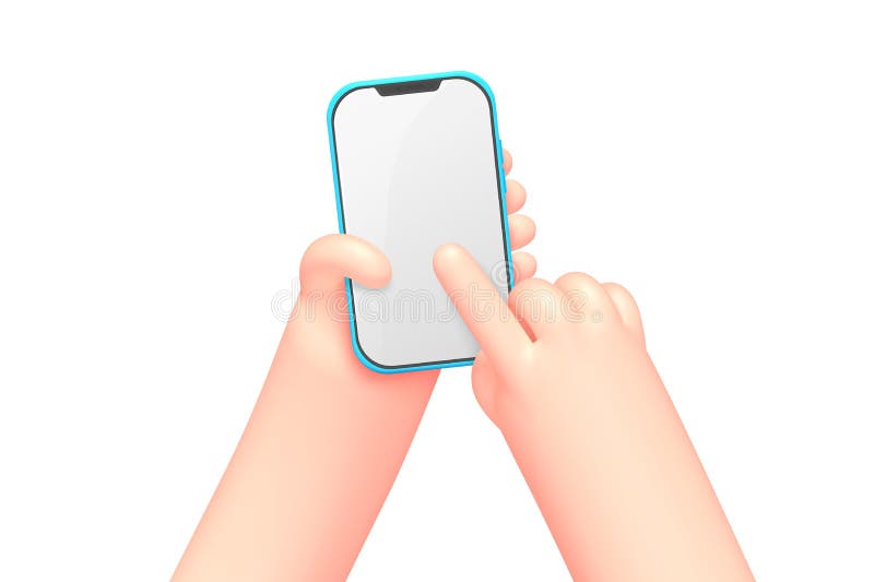Vector Cartoon Hands with Smart Phone, Scrolling Stock Vector ...