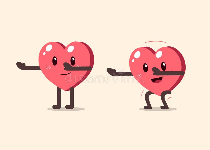 Vector Cartoon Heart Character Doing Squat Exercise Stock Vector ...