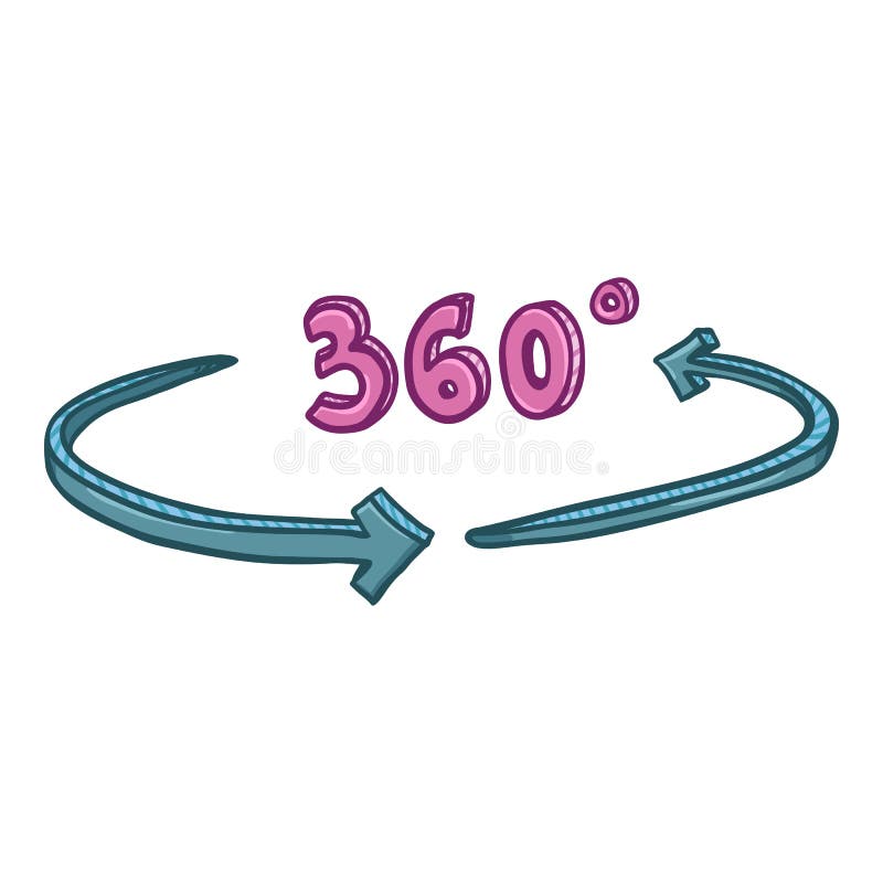 Vector Cartoon 360 Icon stock vector. Illustration of axis - 199912402