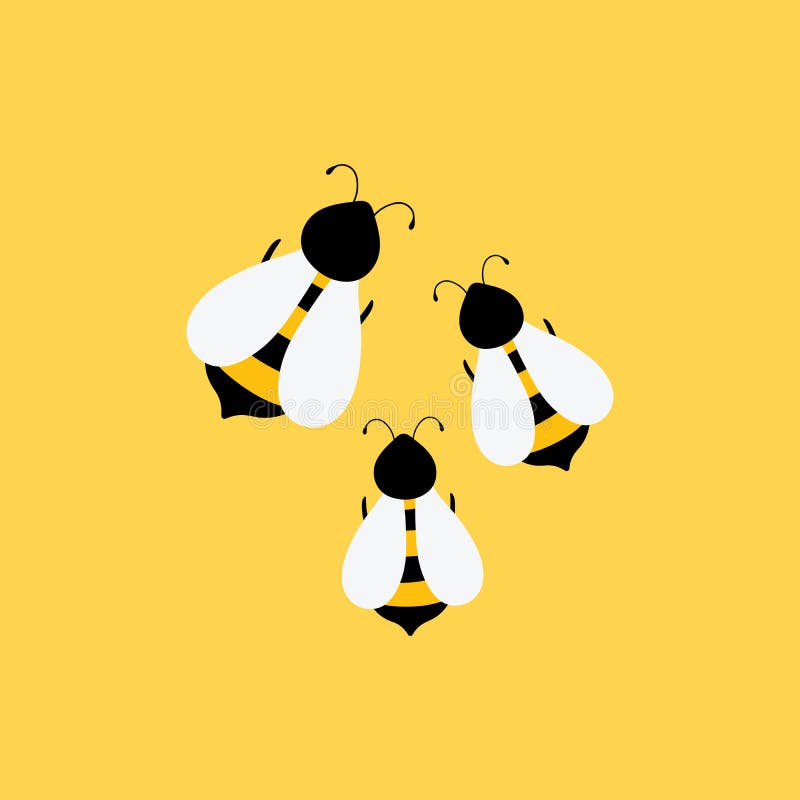Vector Cartoon Illustration of a Bee Flying. Bee Icon Honey Icon on ...
