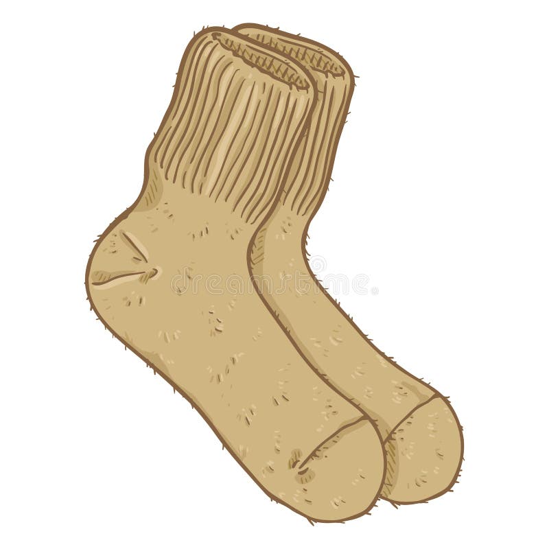 Vector Cartoon Brown Socks of Camel Wool Stock Vector - Illustration of ...