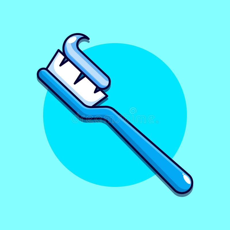 Vector Cartoon Illustration of Brush Tooth with Paste Stock Vector ...