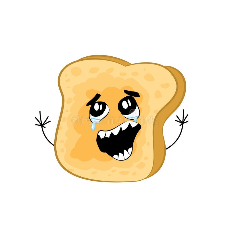 Crying bread cartoon stock illustration. Illustration of crying - 49614561