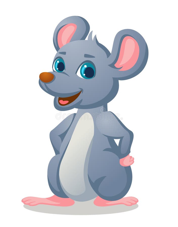 Cute Smiling Mouse Vector Cartoon Stock Vector - Illustration of vector ...