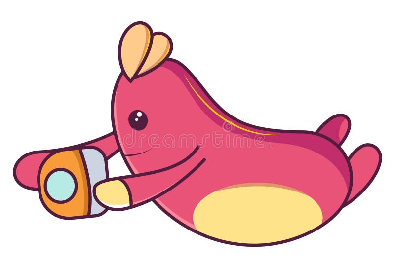 Vector Cartoon Illustration Of Cute Pink Insect Stock Vector ...